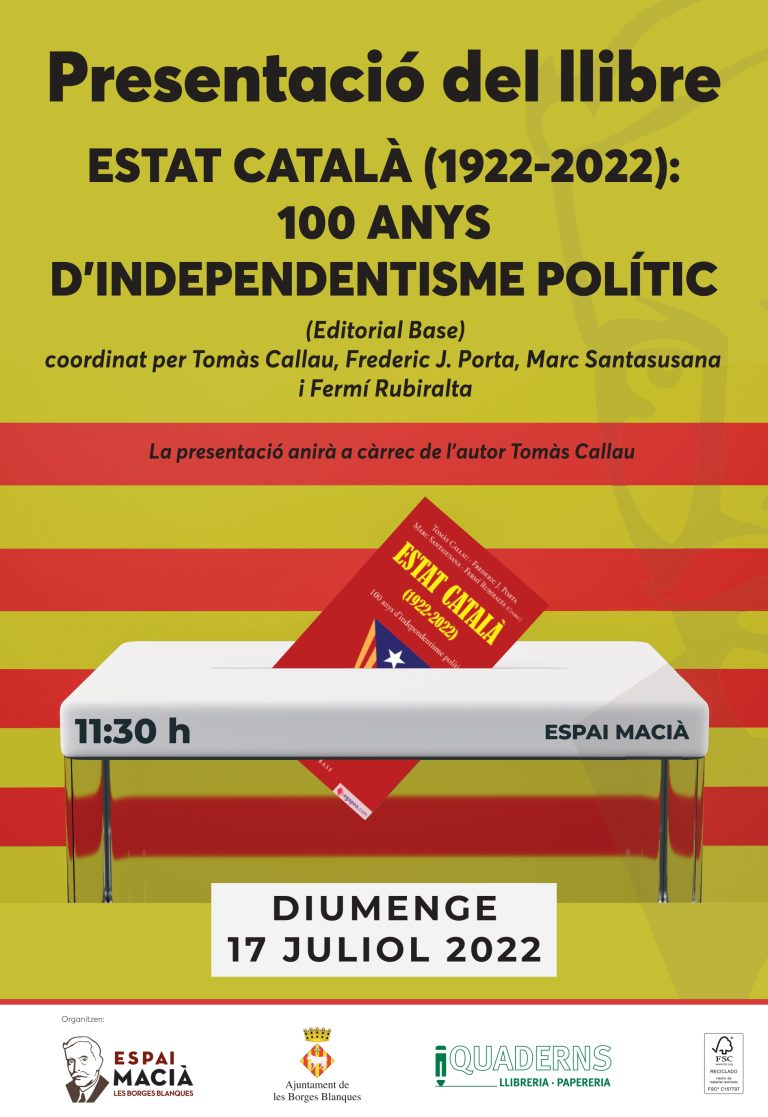 Presentació del llibre del centenari d'Estat Català (1922-2022)